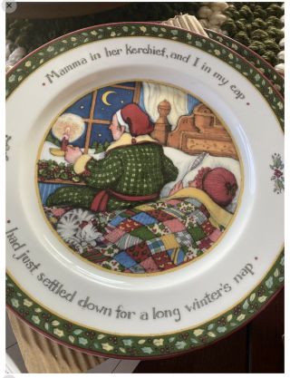 SUSAN WINGET A CHRISTMAS STORY 12 PC DINNER PLATES CUPS SAUCERS SERIES ...