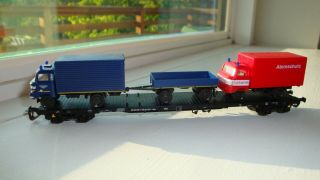 Berliner Bahnen TT Flat Bed Car With Truck Load 1:120 Scale 4541 ...
