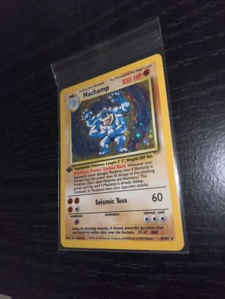 1st Edition Machamp 8/102 - NM Holo Rare - English Base Set Pokemon ...