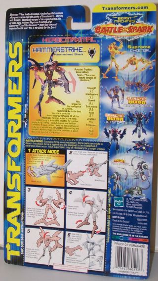 Transformers Beast Machines Battle For The Spark. HAMMERSTRIKE. Hasbro ...