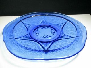 2 DESSERT PLATES 6 " ROYAL LACE HAZEL ATLAS COBALT BLUE DEPRESSION ...